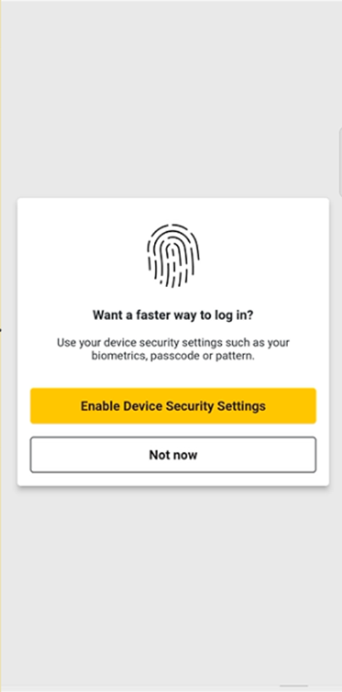 Enabling Biometrics when logging in – TSL360
